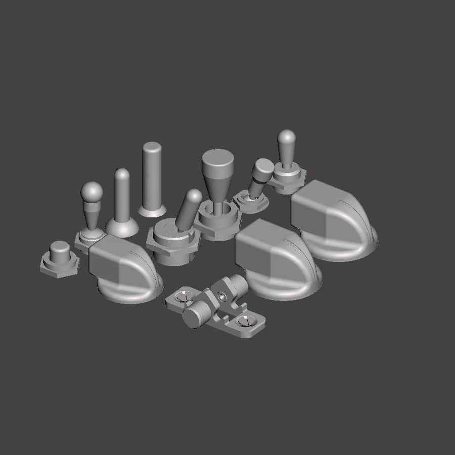 Set of toggle switches - 3D model - Studia3D