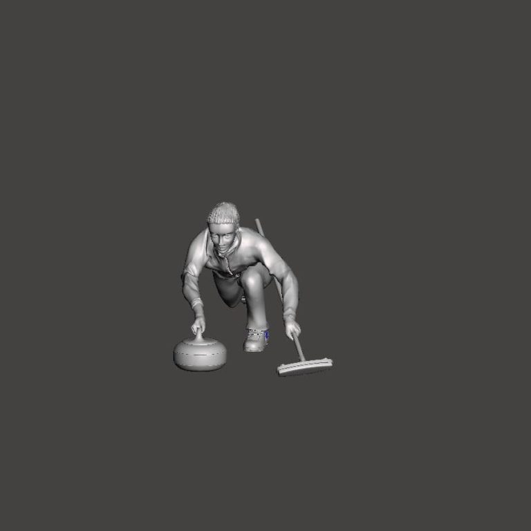 Female curler (curling) - 3D model - Studia3D