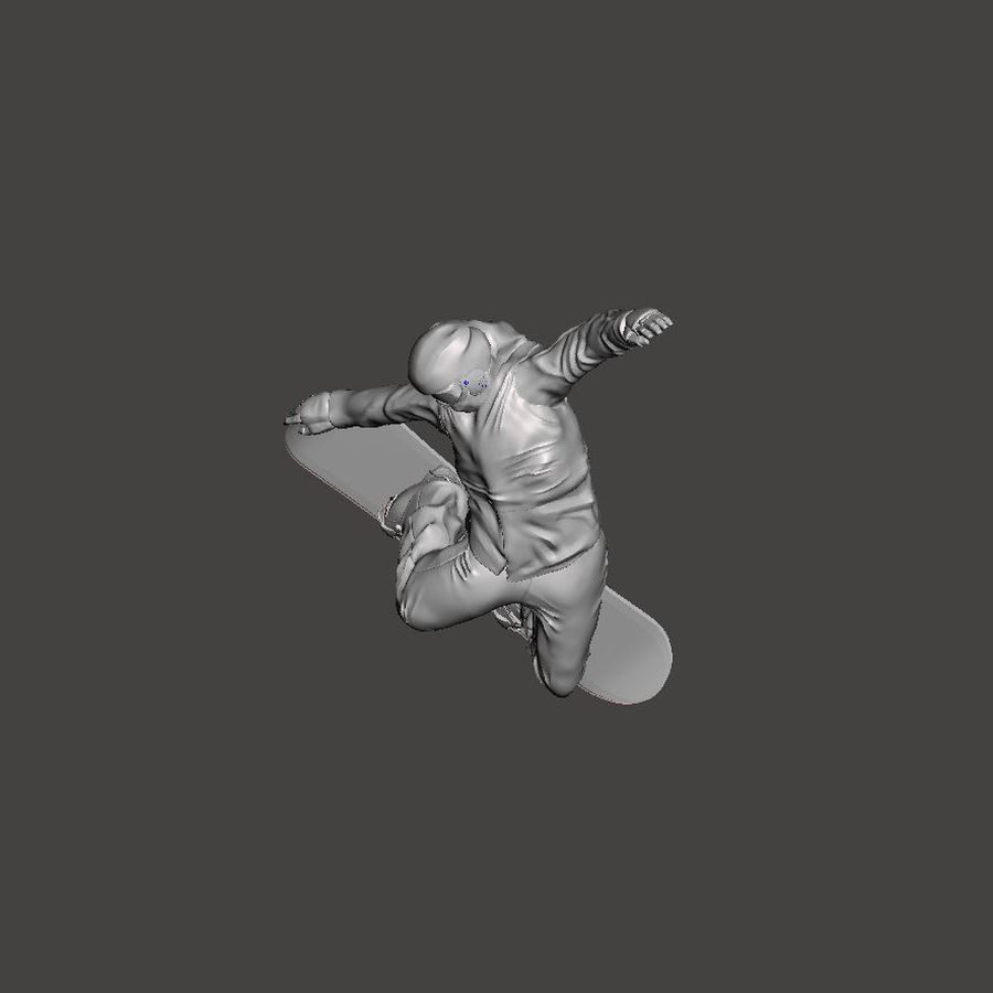 Snowboarder in flight athlete - 3D model - Studia3D